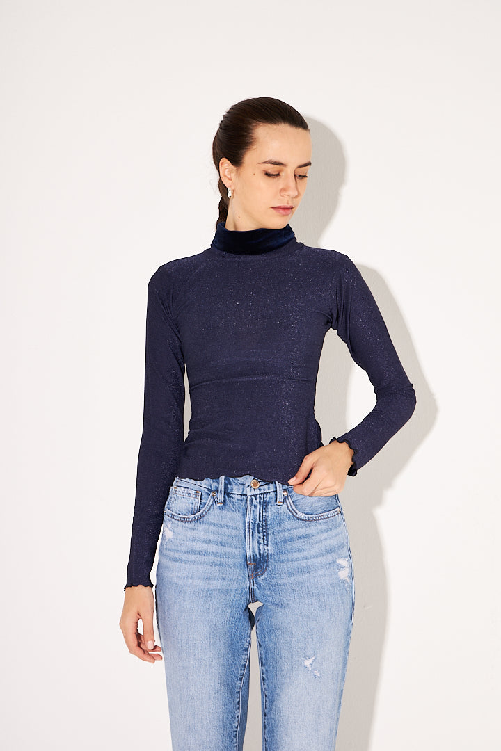 Glitter High Neck (Blue) – Lesoleil